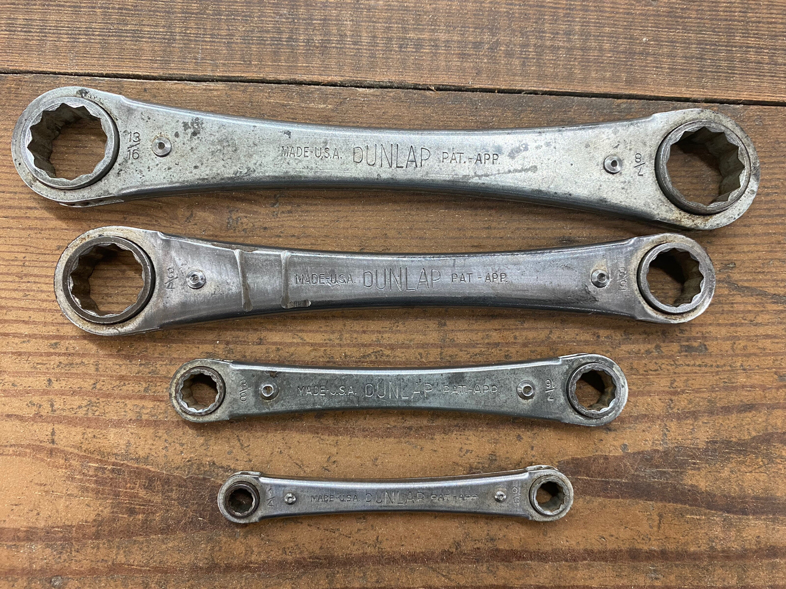 Dunlap USA Box End 12 Pt Point Ratcheting SAE Wrench 13/16 7/8 3/4 5/8 ...