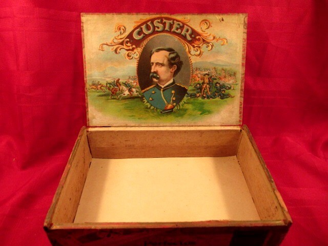c1880 Custer Cigar Box - General - EX EX RARE Only one seen in 45 years ...