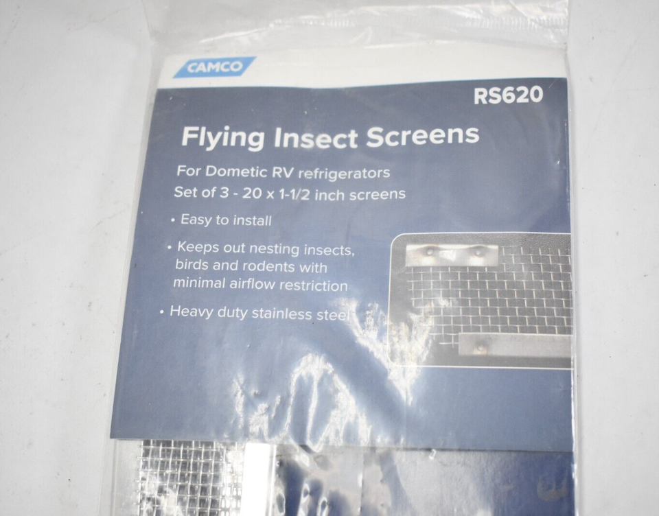 Camco 42139 Flying Insect Screens for RV Refrigerators RS620 3 Pack RV ...