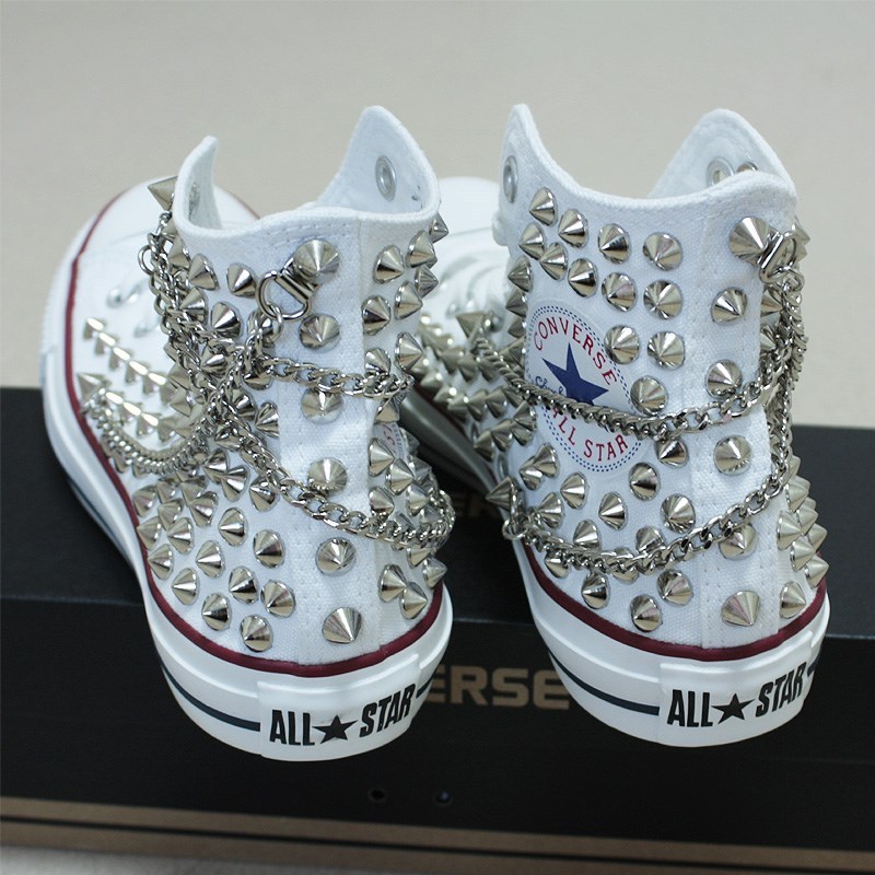 Genuine CONVERSE with studs & chains All-star Chuck Taylor Sneakers ...