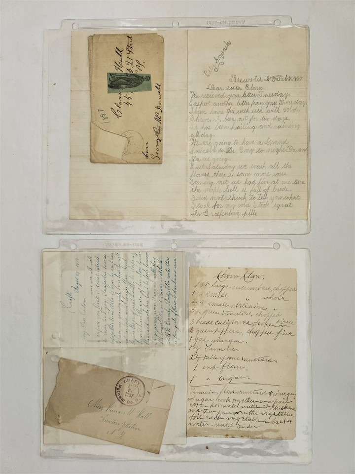 1887-91 antique 10 LETTERS brewster ny CLARA M. HALL family sick no ...