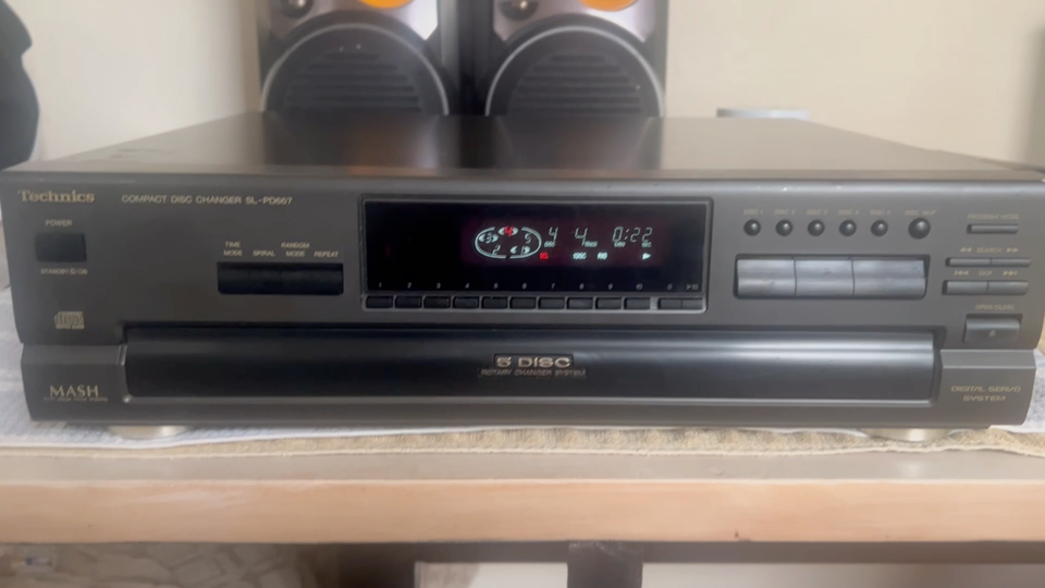 Vintage 1994 TECHNICS 5-Disc CD Player Changer Carousel SL-PD667 Tested ...