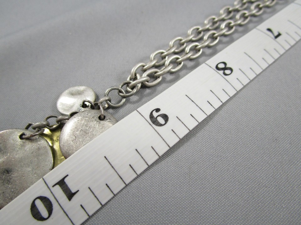 Dangling Beaded Discs Tricolor Pendant 18" Chain Fashion Necklaces 296 ...