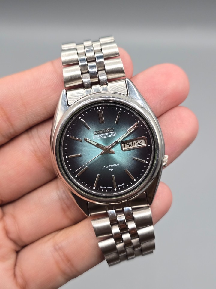 Vintage Seiko 5 Actus 7009-3041 Automatic 21 Jewels Men's Watch Japan | Blue Sun | eBay