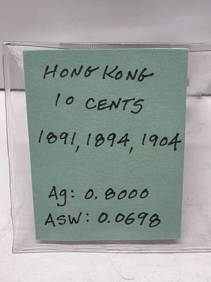 Hong Kong Silver 10 Cents Lot (3) – 1891, 1894, 1904 – Queen Victoria ...