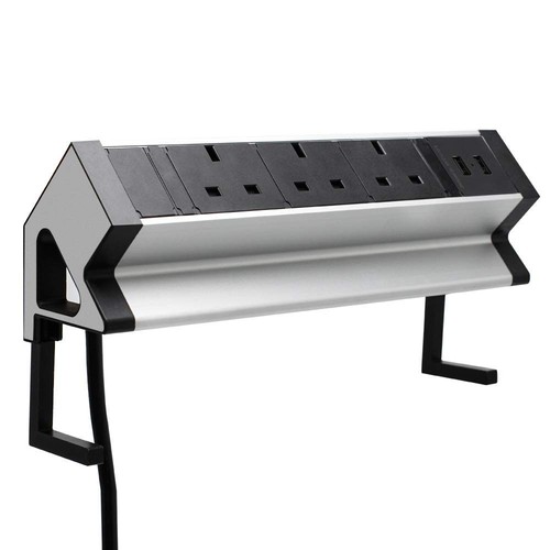 Power Strip Extension Lead 3 Way Outlet Extension Socket with 2 USB ...