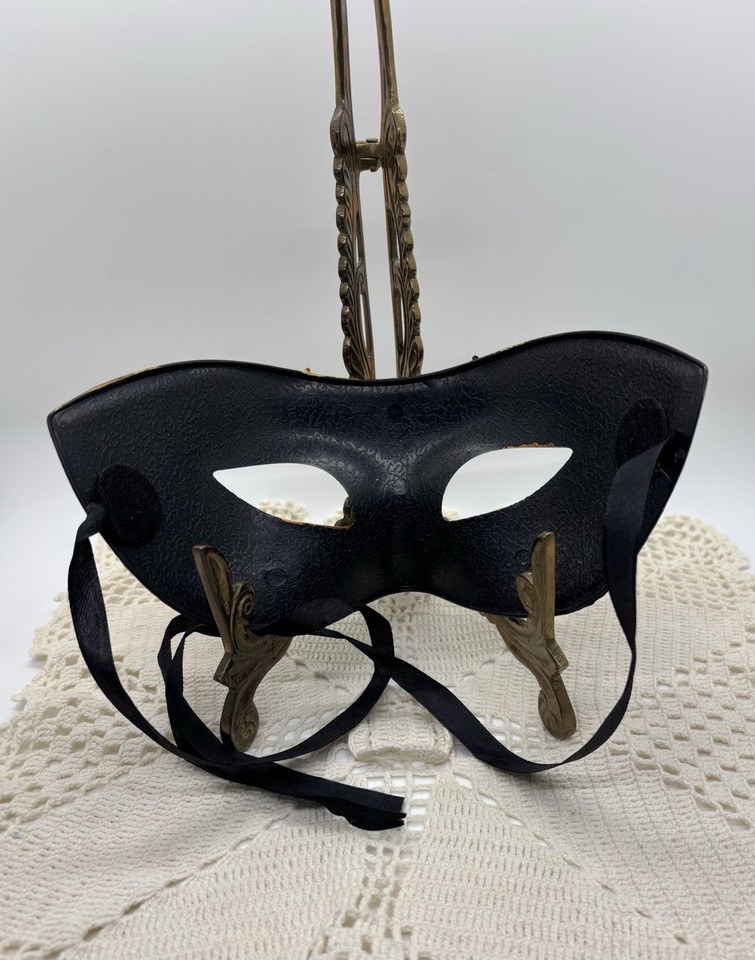 Venetian Style Masquerade Mask Antique Gold Colombina Half Mask Gothic ...