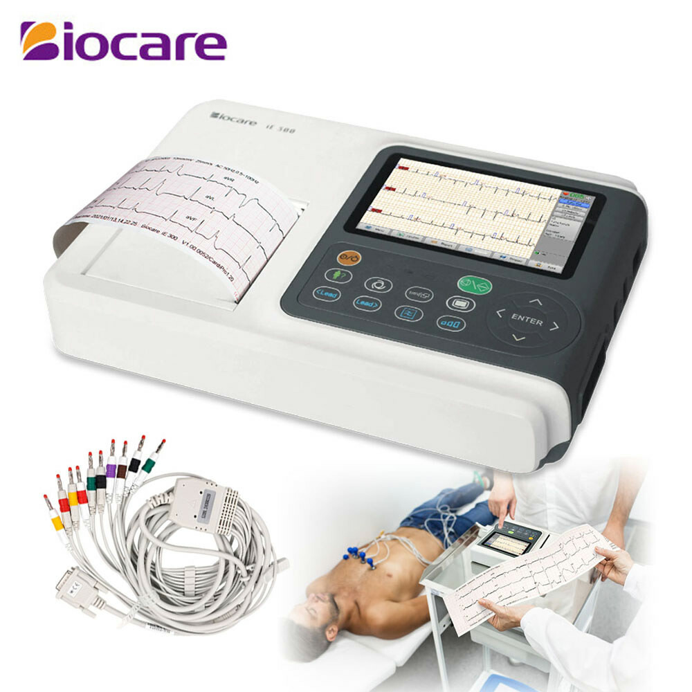 12 lead ECG Machine with printer Diagnosis Auto-analysed Result FDA ...