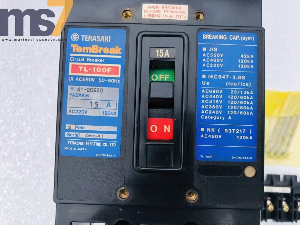 TERASAKI ELECTRIC CO.LTD TL-100F TEMBREAK CIRCUIT BREAKER 15A 690VAC 3P ...