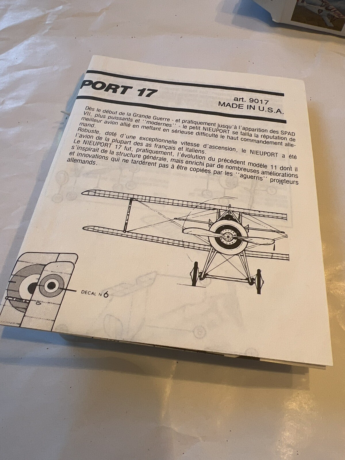 ESCI ERTL NIEUPORT 17C Plane Model Kit No. 9017 - 1:72 Scale - NEW IN ...