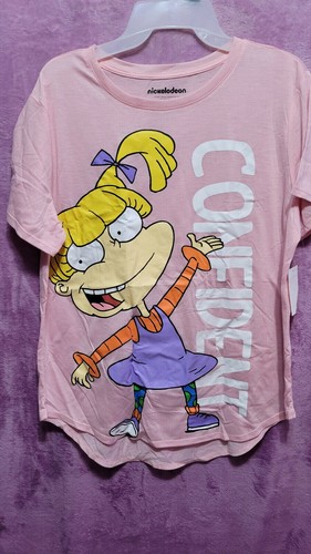 Nickelodeon NEW♈Junior's size M Printed Knit SS Tee ~Pink/yellow Lisa ...