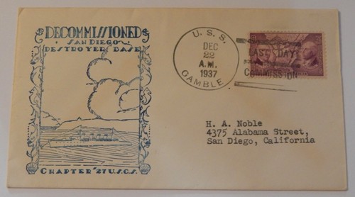 USS Gamble (DM 15) decommissioned December 22 1937 | eBay