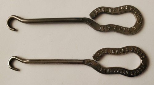 2 DIFF. VINTAGE JOHN IRVING SON MEN WOMEN KIDS METAL BOOT BUTTON HOOK ...