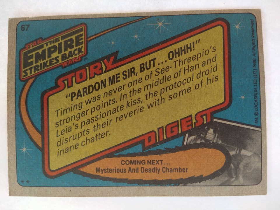 1980 Star Wars Empire Strikes Back 67 Pardon Me Sir, But Ohh NM SEE ...