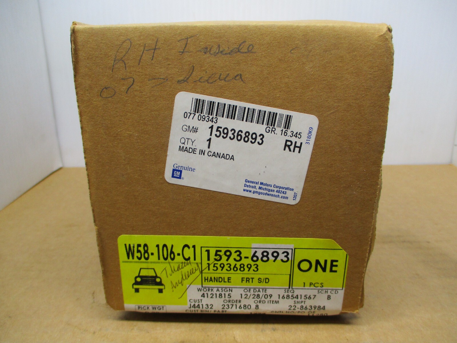 General Motors GM OEM Interior Door Handle 15936893 NOS for sale online ...