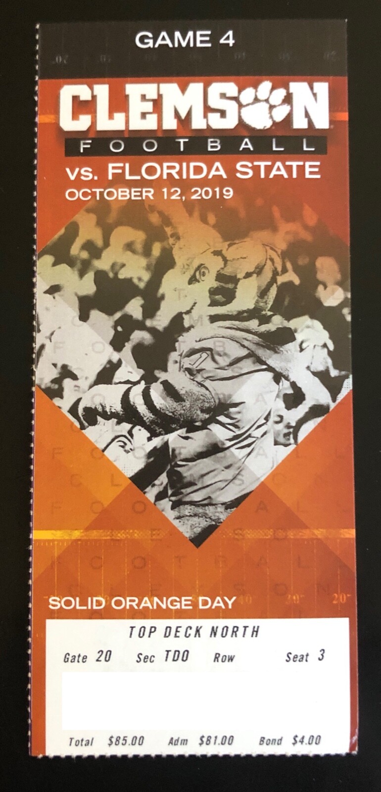 2019 Clemson Tigers Football Collectible Ticket Stub - Choose Any Home ...