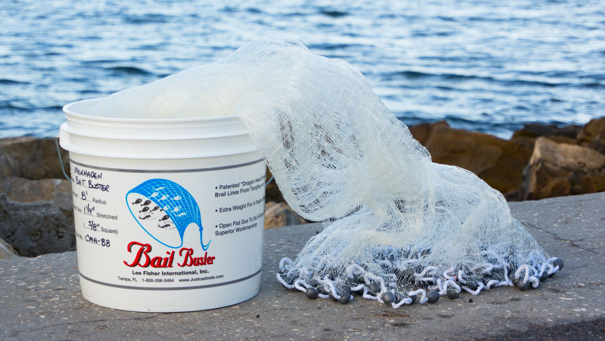 Bait Buster 12 ft. Radius 5/8" Sq. Mesh Bait Cast Net CMN-BB12 by Lee ...
