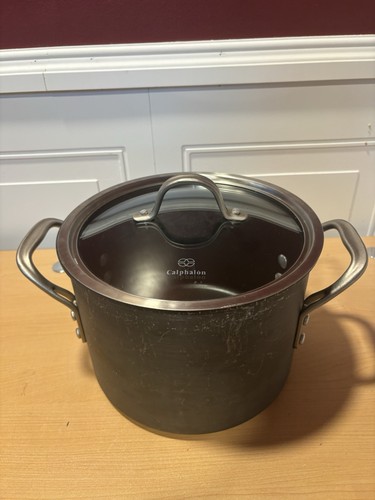 Calphalon 6.5 Qt Stock Pot Glass Lid 8706-1/2 Hard Anodized Non-Stick 2 ...