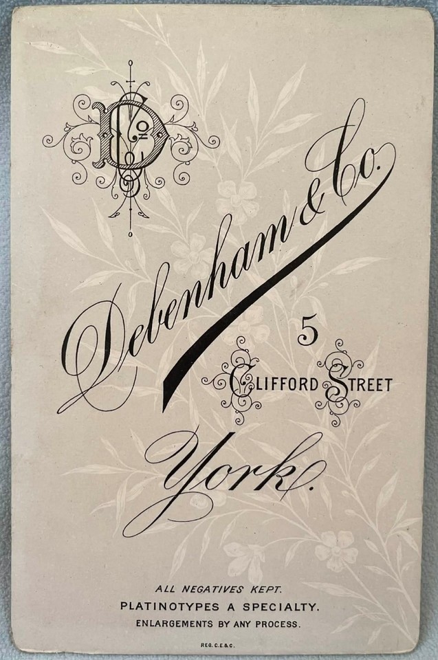 CABINET CARD LADY IN DRESS BY DEBENHAM YORK YORKSHIRE ANTIQUE PHOTO ...