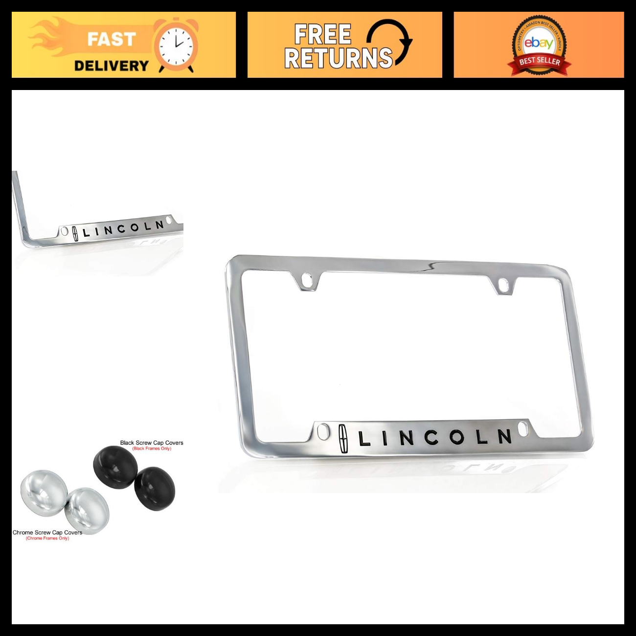 Chrome Plated Engraved License Plate Frame Holder - Durable Metal Car ...