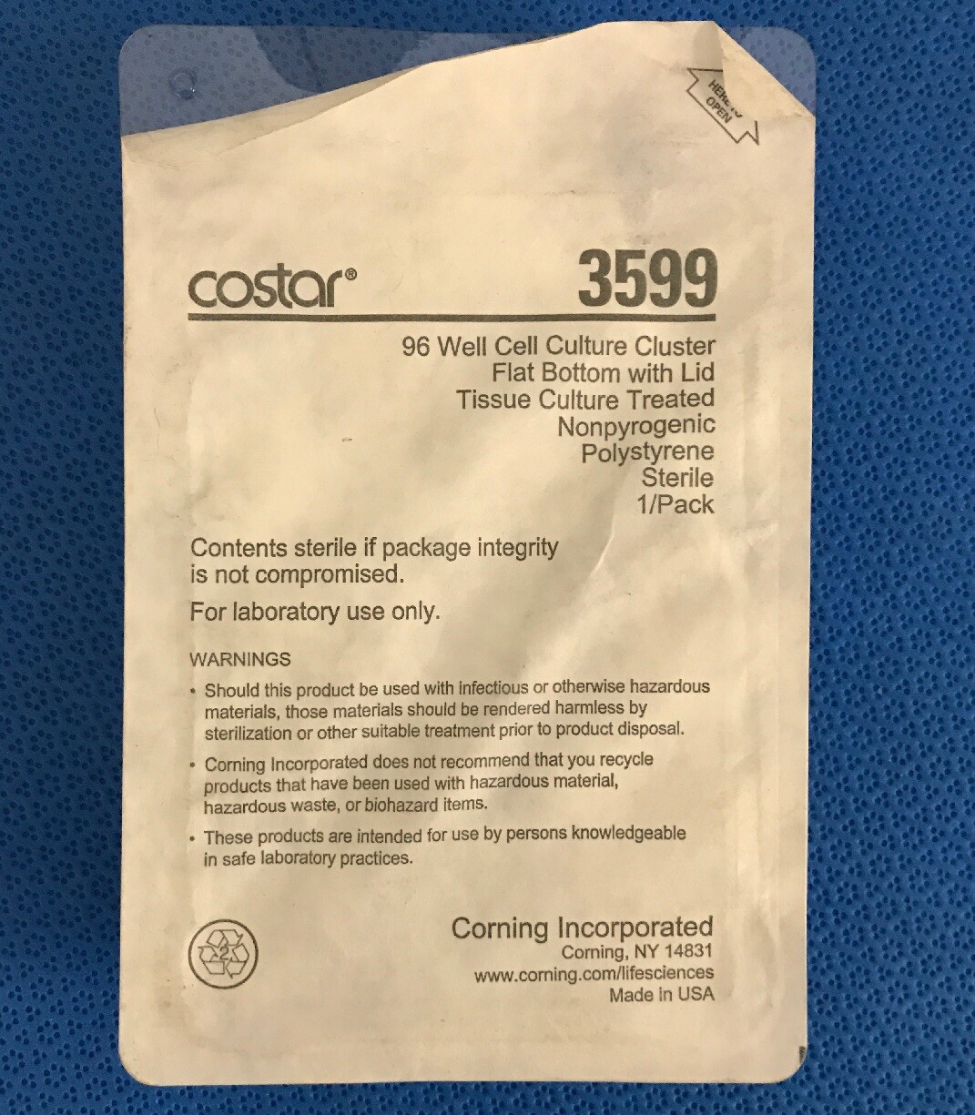 Corning 3599 Costar 96 Well Cell Culture Cluster - 1 tray | eBay