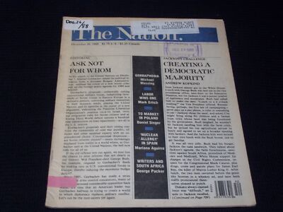 1988 DECEMBER 26 THE NATION MAGAZINE - DEMOCRATIC MAJORITY FRONT COVER ...