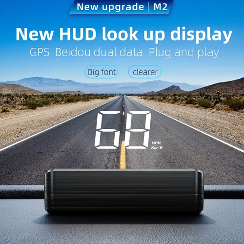 Type C Port HUD Head Up Display LED GPS MPH Speedometer Windshield ...