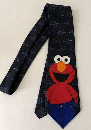 Sesame Street Elmo Men's Novelty Neck Tie Elmo Wear Blue and Red 4" W x ...