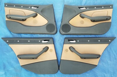 BMW E46 4Dr Sedan OEM Front Rear BLACK + Montana Brown Leather Door ...