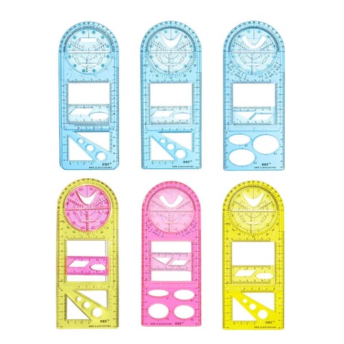 Multifunctional Geometric Ruler Stationery Draft Rulers Stencils ...