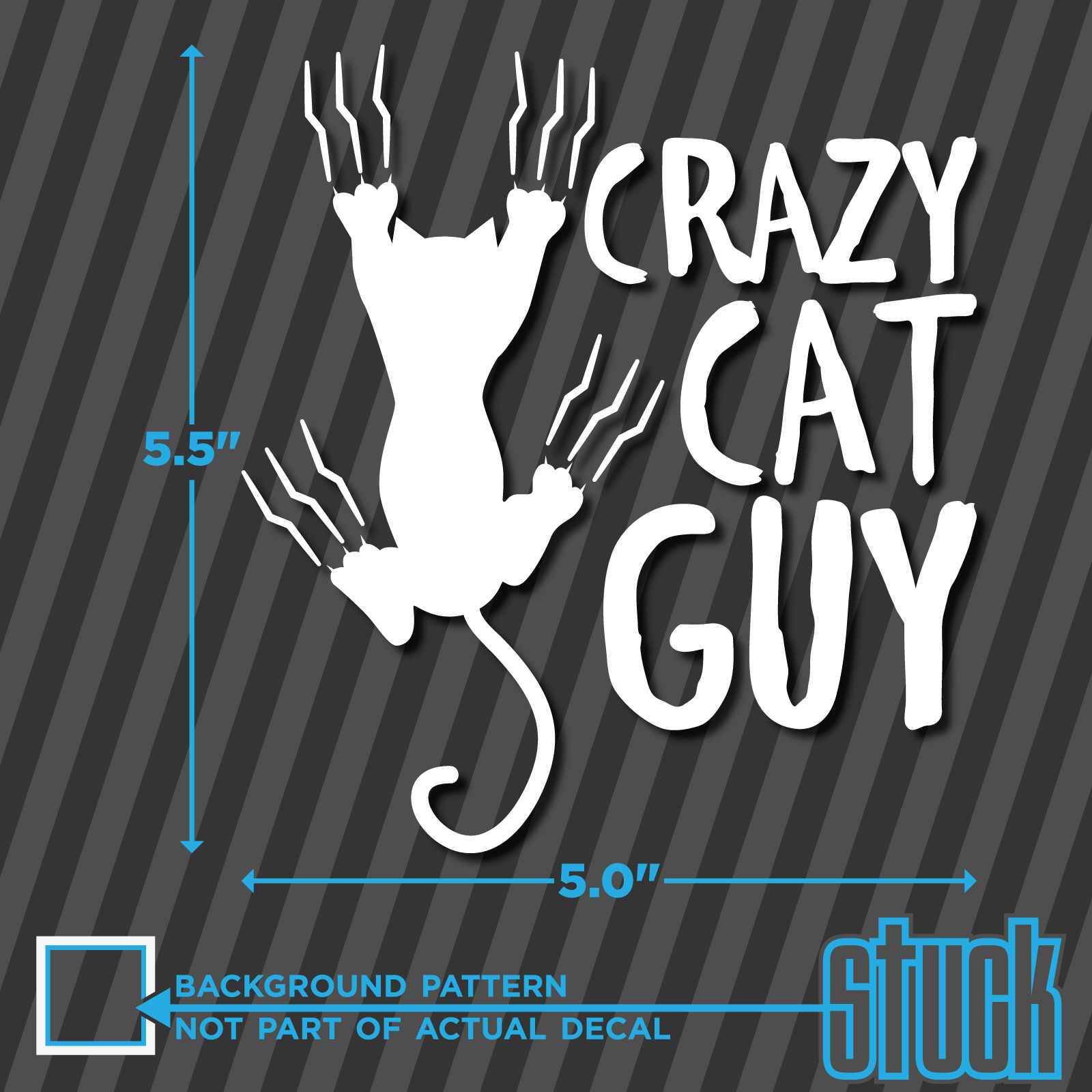 Crazy Cat Guy - 5.0"x5.5" - vinyl decal sticker cats stick figure ...