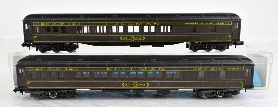 ATLAS N SCALE TWO 2601 SANTA FE PULLMAN CAR #ST.CROIX | eBay