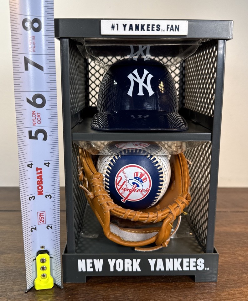 MLB Rawlings New York Yankees Mini Team Locker Set Genuine Hat Glove ...