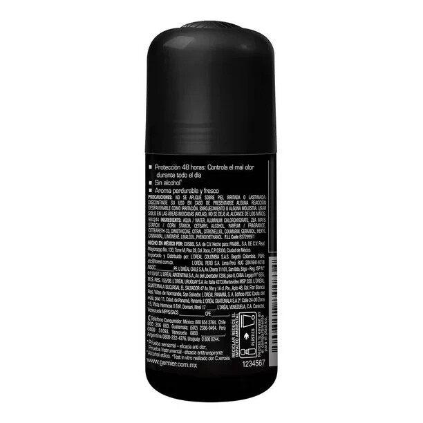 4 x OBAO Garnier Men Roll-on Deodorant Stain Resistant Anti-manchas ...