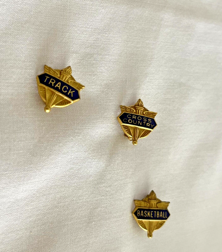 Letterman Jacket Lapel Pin Track Basketball Varsity Sports High School ...