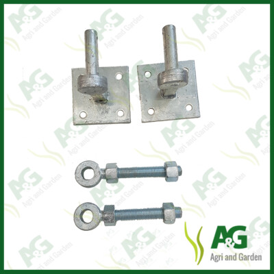 Gate Hinge Set 19mm x 130mm Long c/w Brackets and Gate Eyes | eBay UK