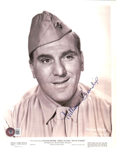 William Bendix Signed Autographed 8X10 Photo Abroad with Two Yanks BAS ...