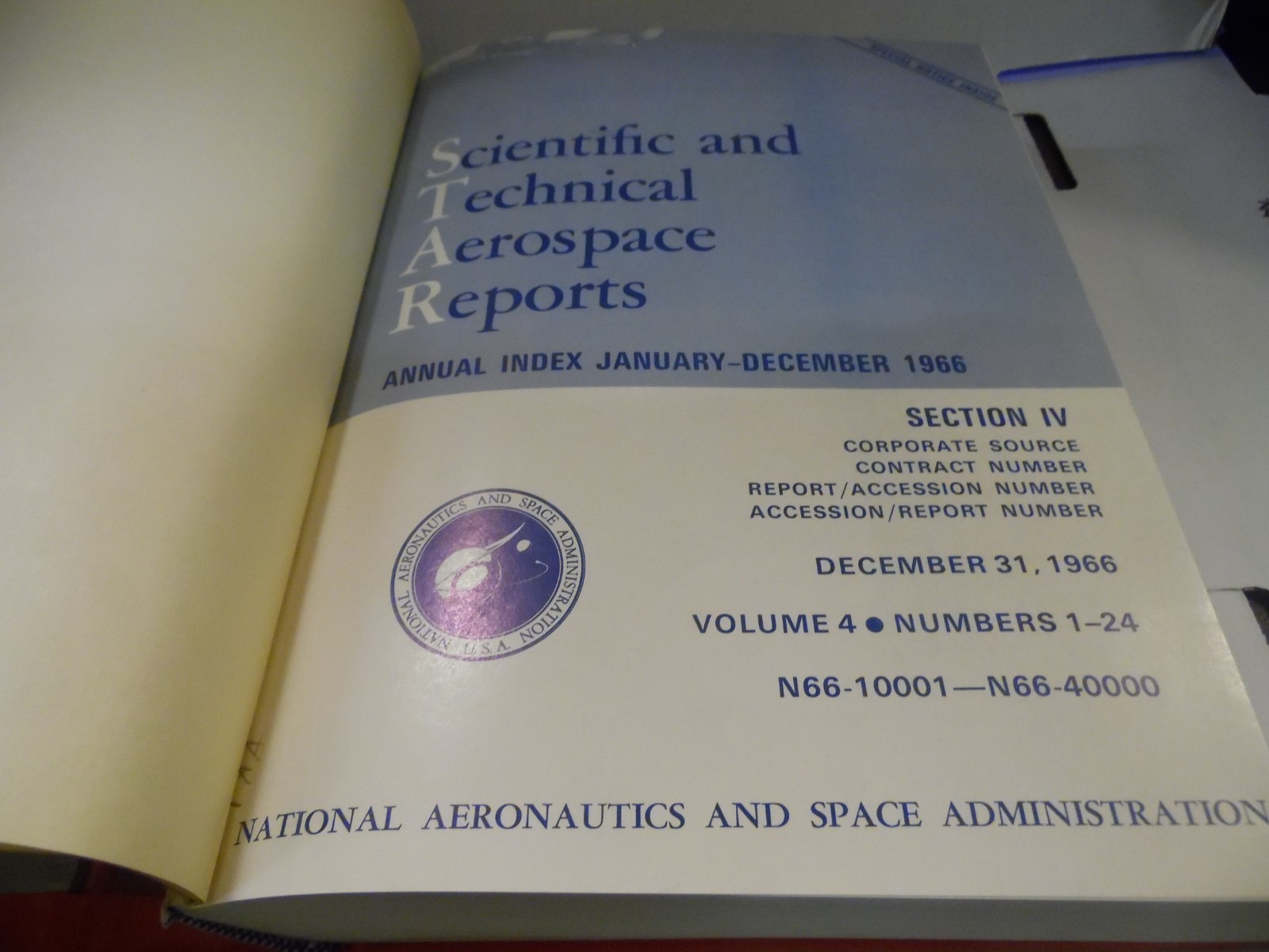 NASA Scientific and Technical Aerospace Reports 1966 s.4 Annual Index ...