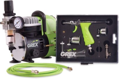 Grex Tritium.TS3 Pistol Style Side Gravity Airbrush & Compressor Combo ...