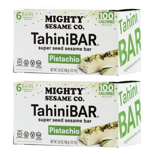 Mighty Sesame Tahinibars with Pistachio (2 Pack Total 12 Bars) 100 ...