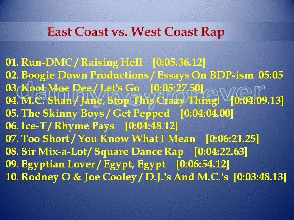 East Coast Vs West Coast Rap