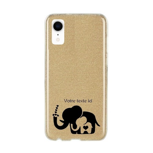 Coque pour Iphone XR paillettes dore elephant maman | eBay