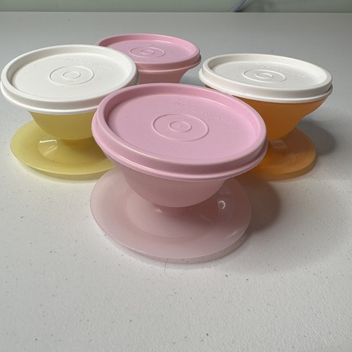 Tupperware Petite Dessert/Pudding/Jello Cup/Lids Set- 4 Sets | eBay