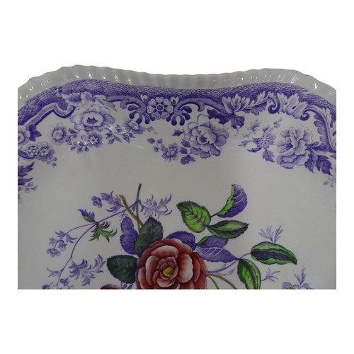 Copeland Spode Mayflower 16" Oval Serving Platter Purple Red Green ...