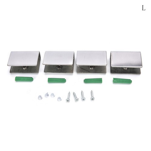 4pcs 6-12mm Stainless Steel Square Clamp Holder Clip For Glass Shelf ...