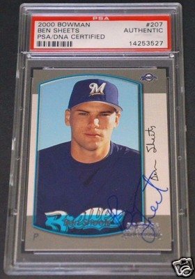 BEN SHEETS Signed 2000 Bowman #207 Rookie PSA/DNA Autograph Slabbed ...