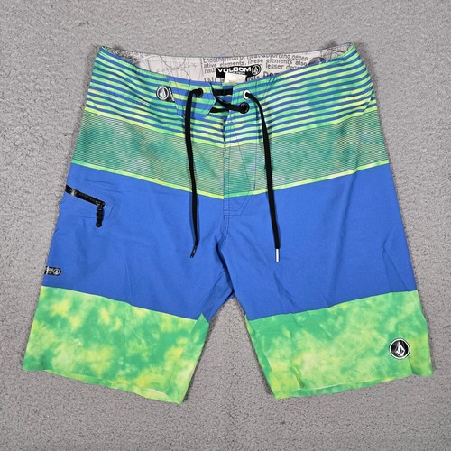 Volcom Shorts Mens 30 Striped 9" Mod-Tech Boardshorts Swim Surf Beach ...
