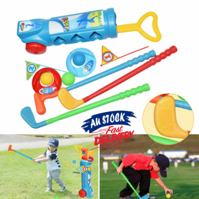 Golf Club Set Practice Putter Kids Toy Caddy Balls Plastic Play Fun ...