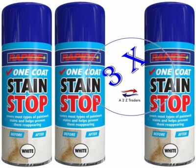 3 x Stain Stop One Coat Spray Blocker Aerosol Damp Mould Prevention ...