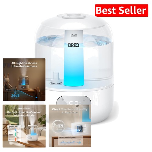 Top Fill 3L Humidifier for Nursery: Adjustable Control & Digital ...